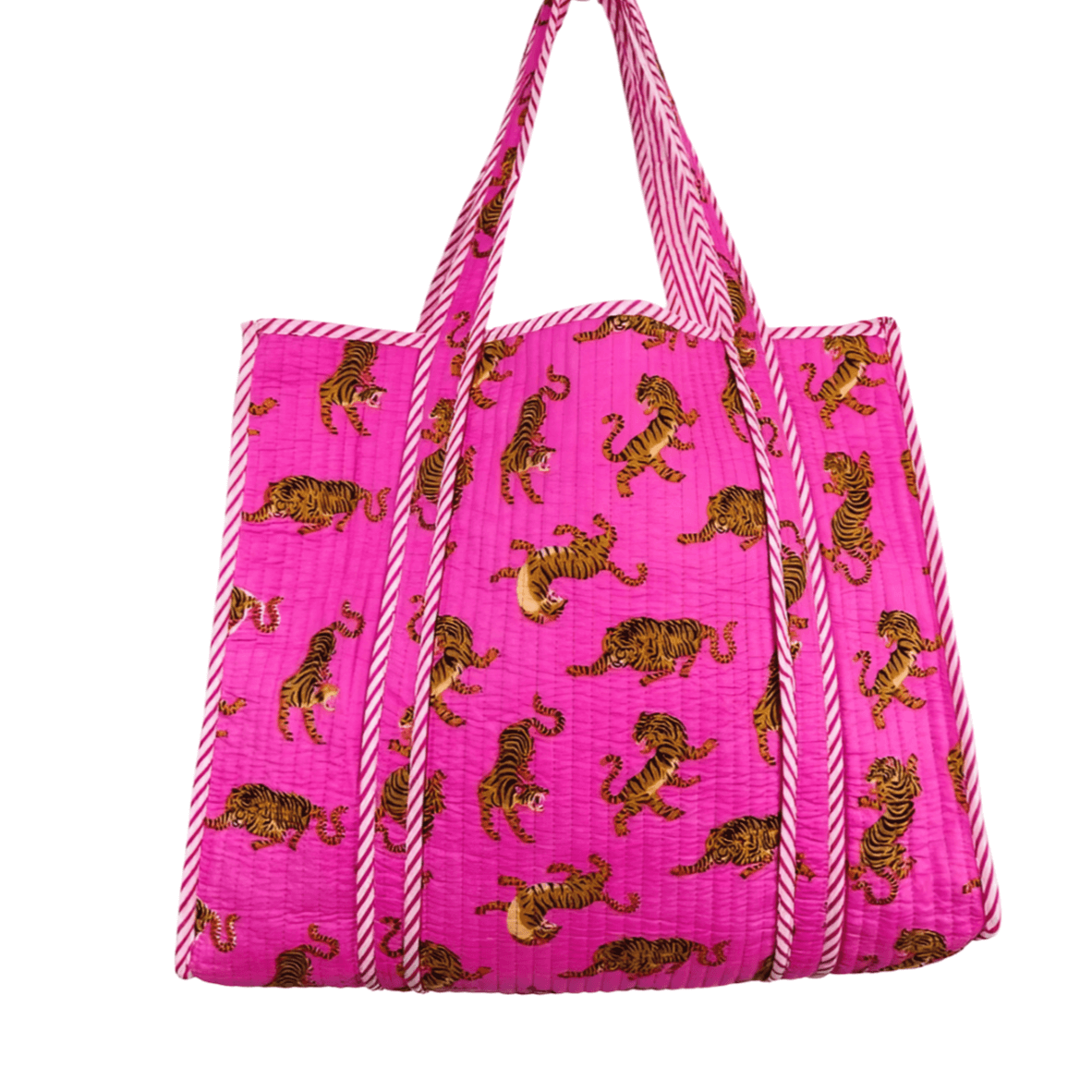 Bright Pink Tiger Tote – Alicia DiMichele Boutique
