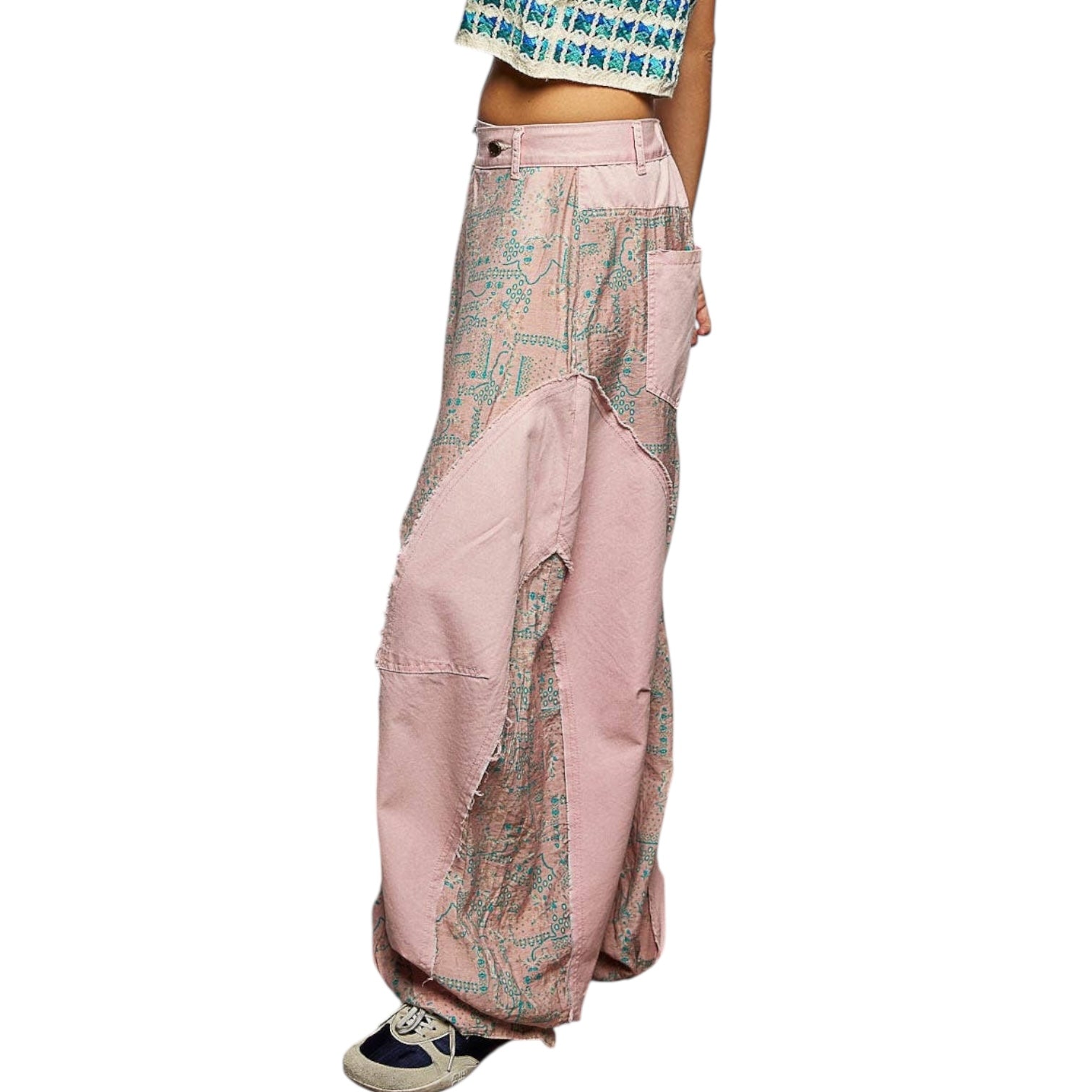 Pink Multi Contrast Barrel Pants | Statement Boutique Pants – Alicia ...